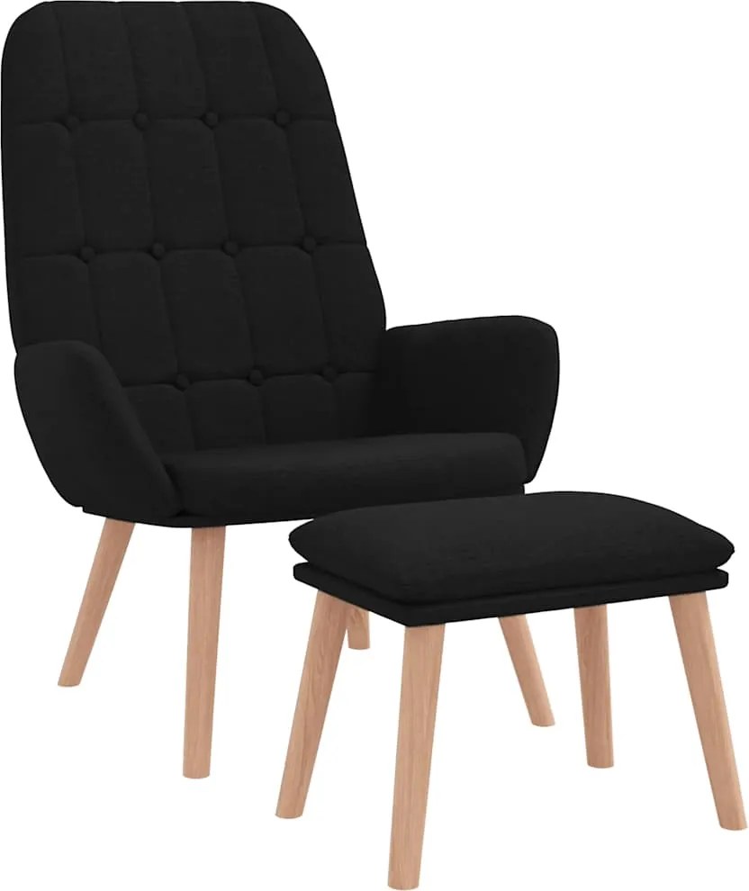 Relaxační křeslo s podnožkou černé textil 3315153
