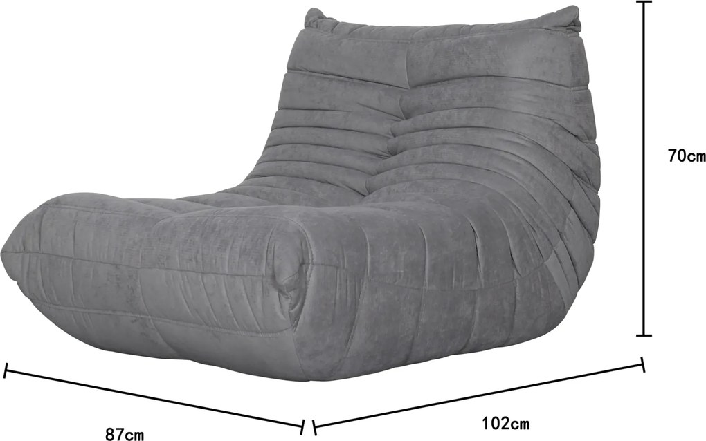 Designové křeslo Nua samet šedé