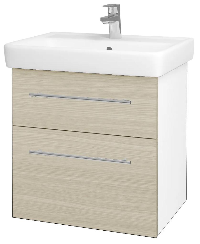 Dřevojas Koupelnová skříň Q MAX SZZ2 60 Varianta: N01 Bílá lesk / Úchytka T04 / L01 Bílá vysoký lesk