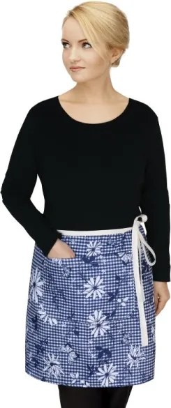 Bellatex Kuchyňská zástěra DITA do pasu 68x50 cm Kostička modrá