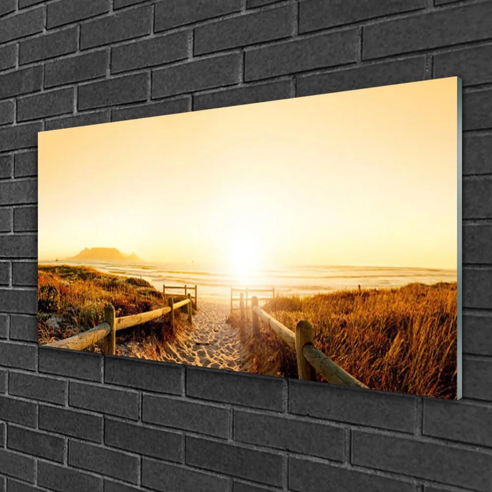 Obraz na skle Stezka Pláž Moře 120x60 cm