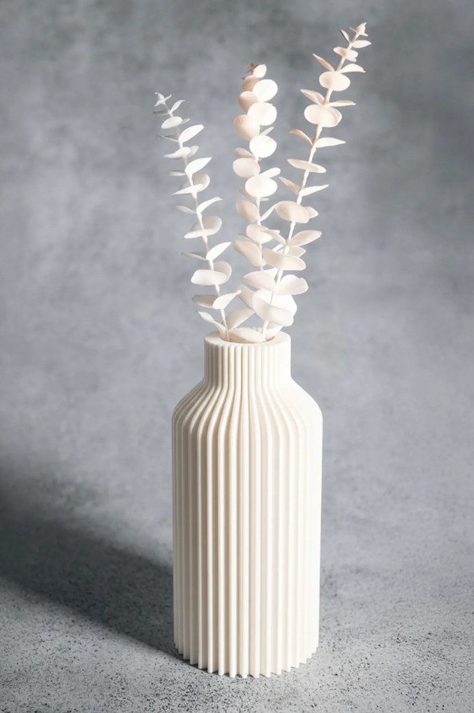 VÁZA BOTTIGLIA - Jednobarevná, bílá, velikost M