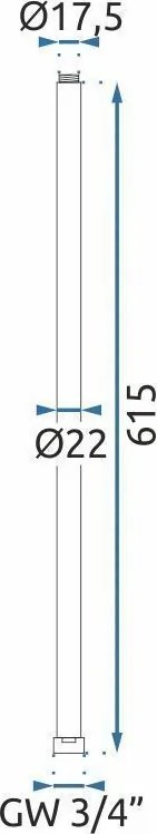 Prodloužení pro vanovou/sprchovou soupravu REA ø 22 mm - 60 cm, kartáčovaná měď
