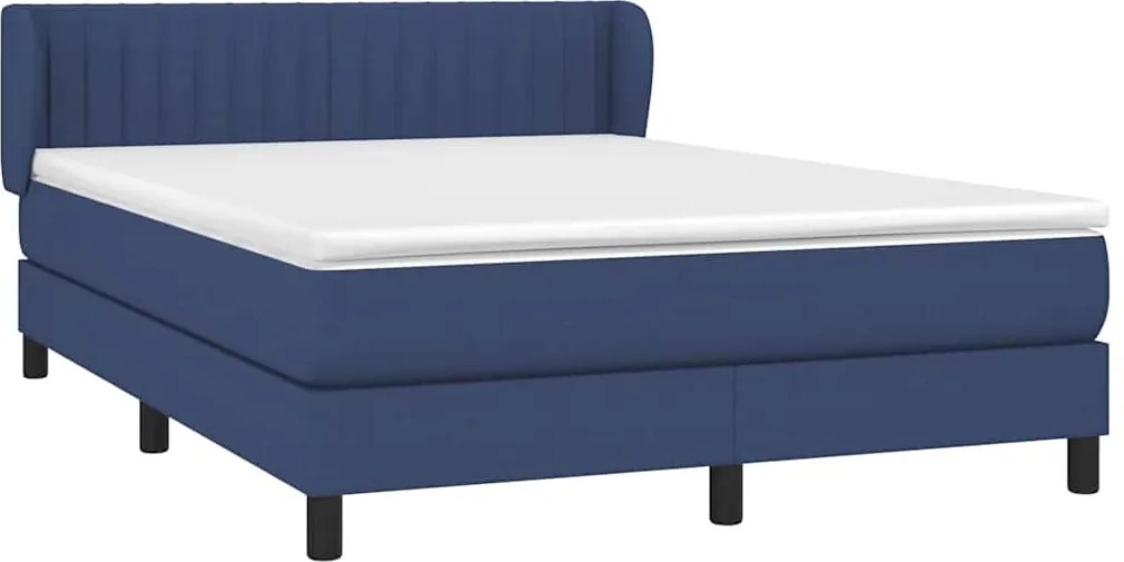Box spring postel s matrací modrá 140x200 cm textil 3126411