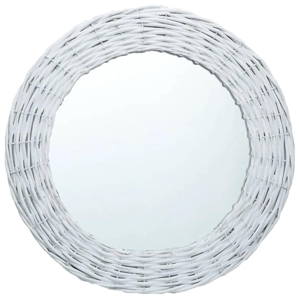 287636 vidaXL Zrcadlo bílé 40 cm proutí
