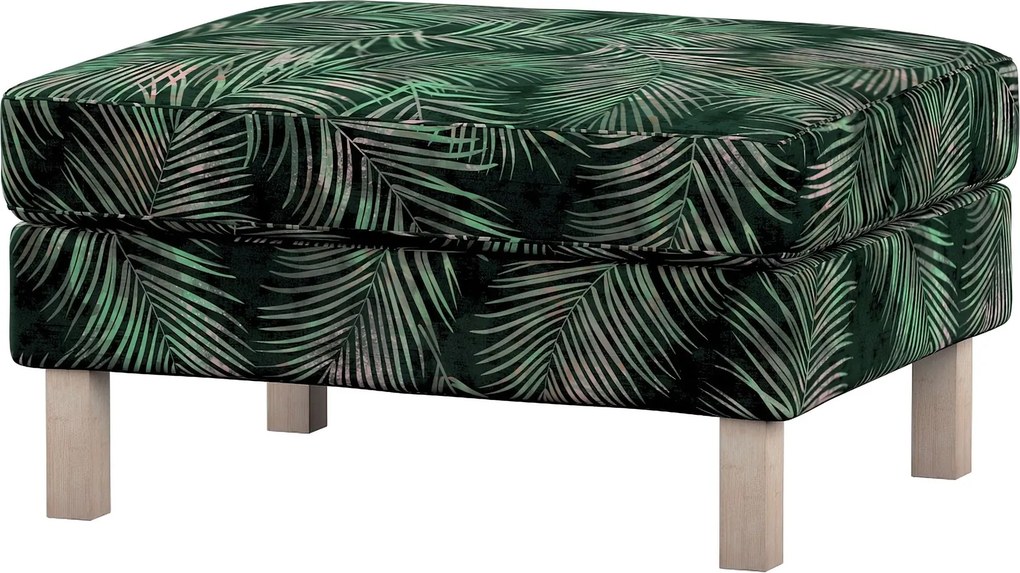 Potah na podnožku IKEA Karlstad barva zelená látka sametová, vzorované