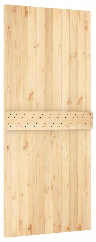 Posuvné dveře s kováním 90 x 210 cm masivní borové dřevo,  3203206