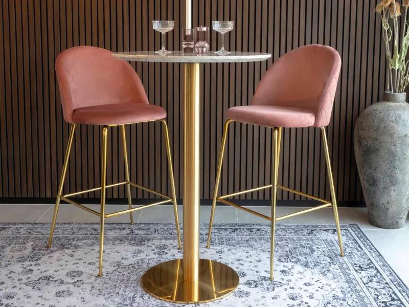 Lausanne barová židle růžová / zlatá