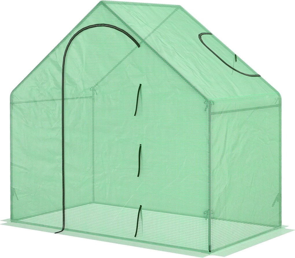 Skleník Outsunny se oknem, rolovacími dveřmi, zimník s ocelovým rámem, skleník pro balkon, zahradu, dům pro rajčata 180 x 100 x 168 cm, skleník na raj