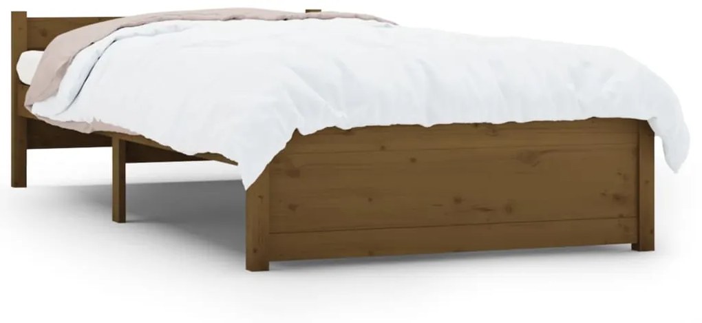 Rám postele medově hnědý masivní dřevo 90 x 200 cm,  815032