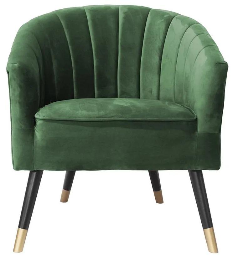Křeslo Royal Velvet tmavě zelená 70 × 71 × 80 cm