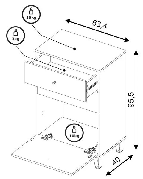 Komoda Bilbao 63,4 cm dub Craft Tobacco