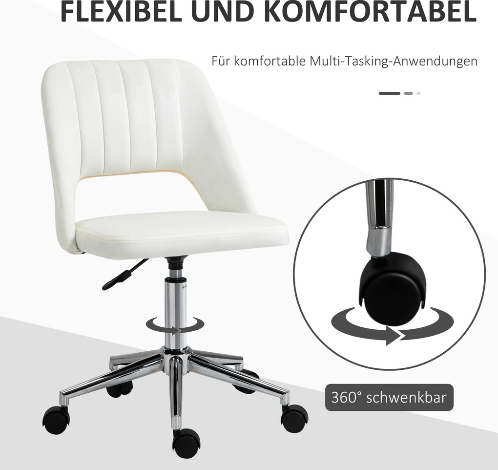 Otočná židle Vinsetto béžová, výškově nastavitelná kancelářská židle do obývacího pokoje a ke stolu, kompaktní, ergonomická a moderní | Aosom.de