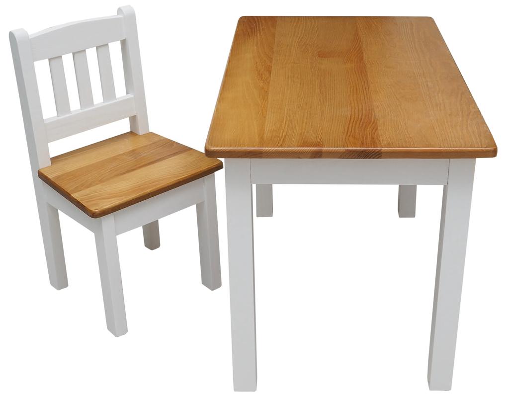 Via-nábytek Dětský stůl SL dřevěný Povrchová úprava: Moření bílá - olše