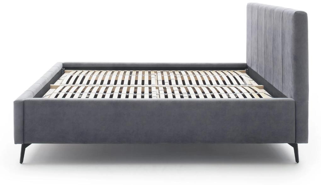 Čalouněná postel LEJSAN 160x200 s úložným prostorem, antracit