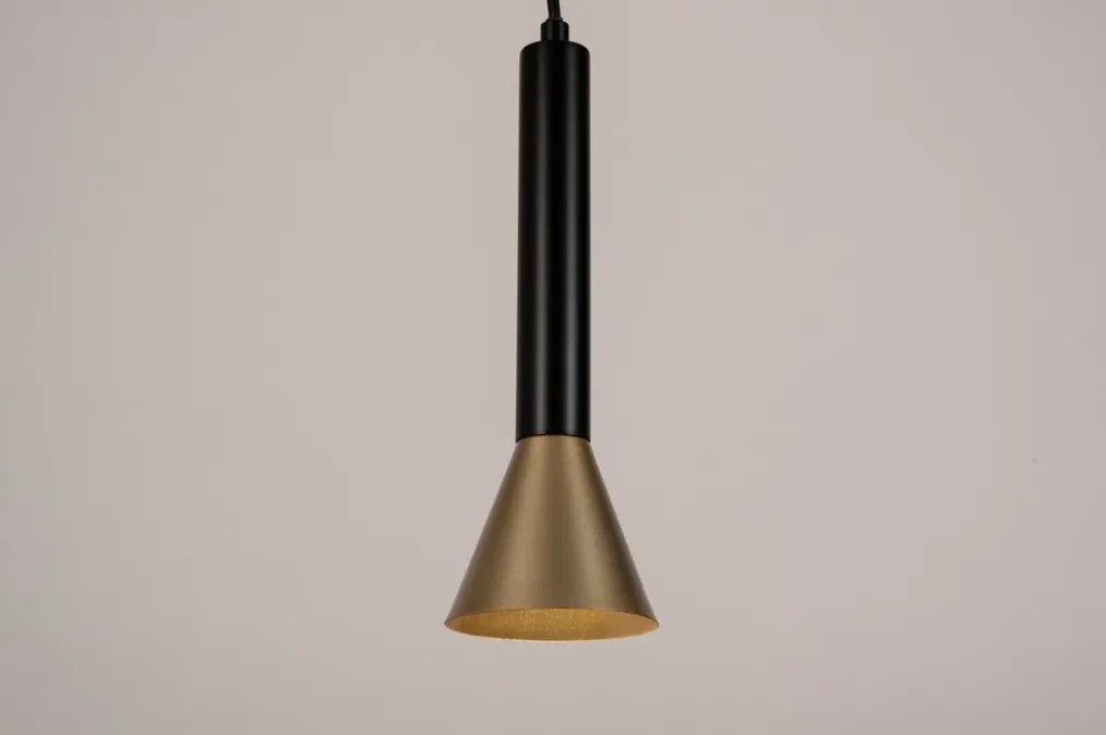 Závěsné minimalistické svítidlo nad noční stolek do ložnice Tolomeo Black and Gold One