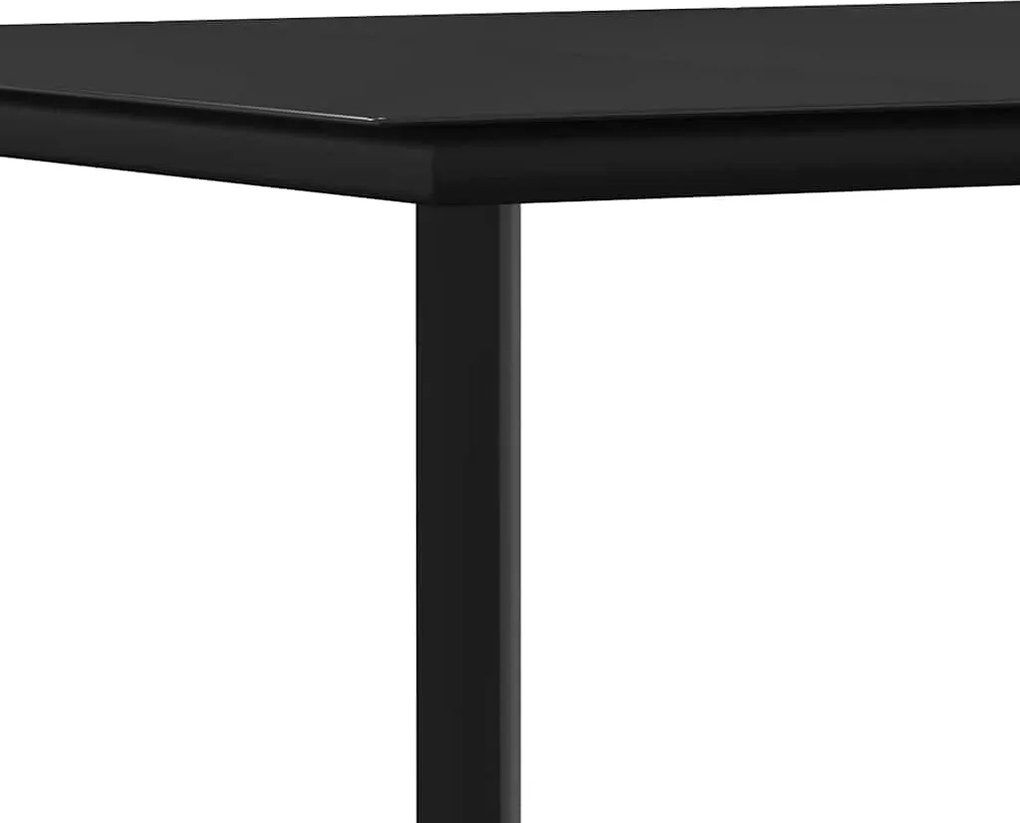 7dílný zahradní jídelní set černý textilen a ocel 3187044