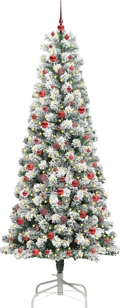 Umělý Skládací Vánoční Strom 300 LED Zelená a bílá 240 cm 3395613