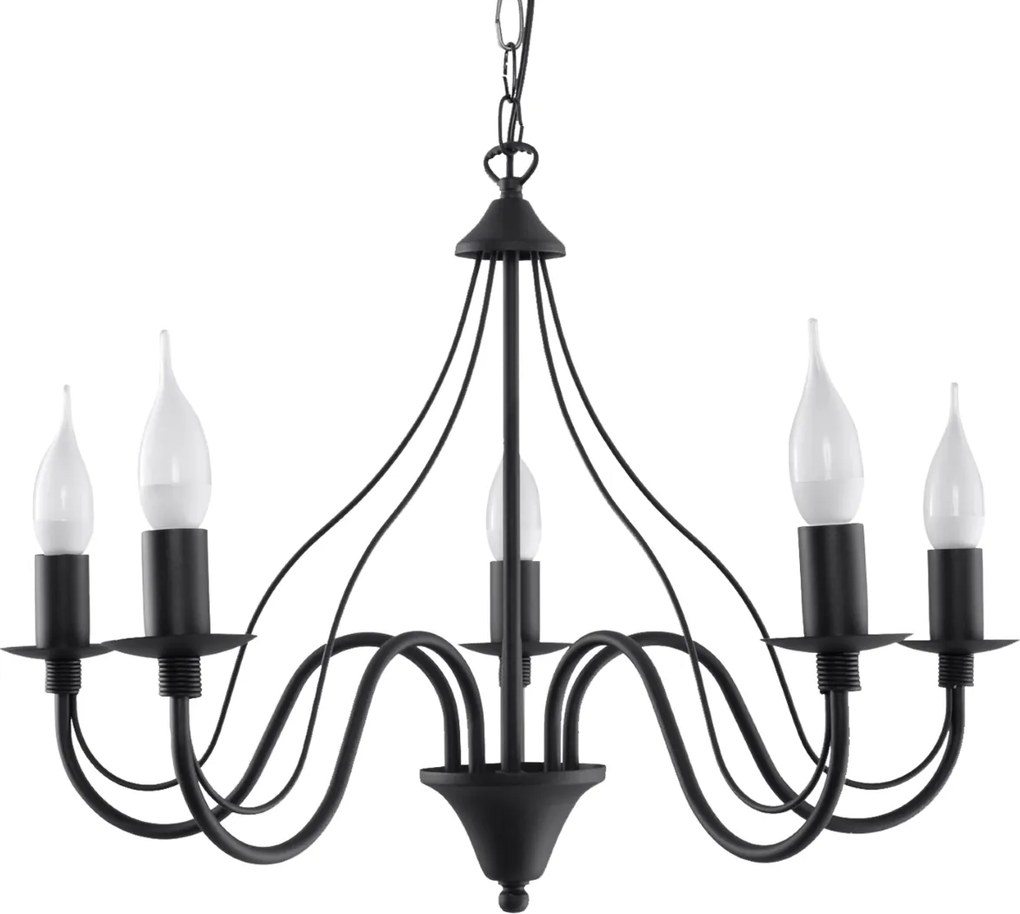 Sollux Lighting Lustr MINERWA 5 černý