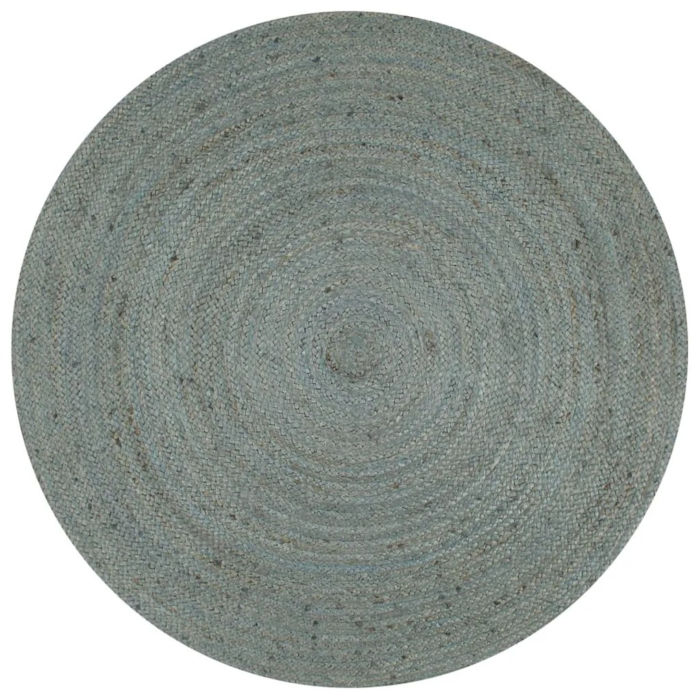 133669 vidaXL Ručně vyrobený koberec z juty kulatý 120 cm olivově zelený
