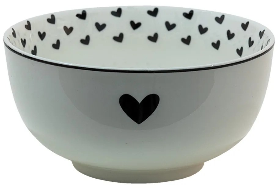 Porcelánová miska na polévku se srdíčky Love Birds - Ø14*7 cm