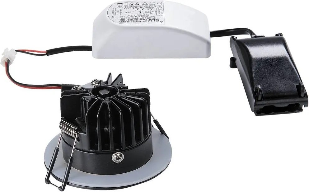 LA 114420 PATTA-I zápustná matná černá kruhová 230V/500mA LED 9W 38° IP65 3000K - BIG WHITE (SLV)