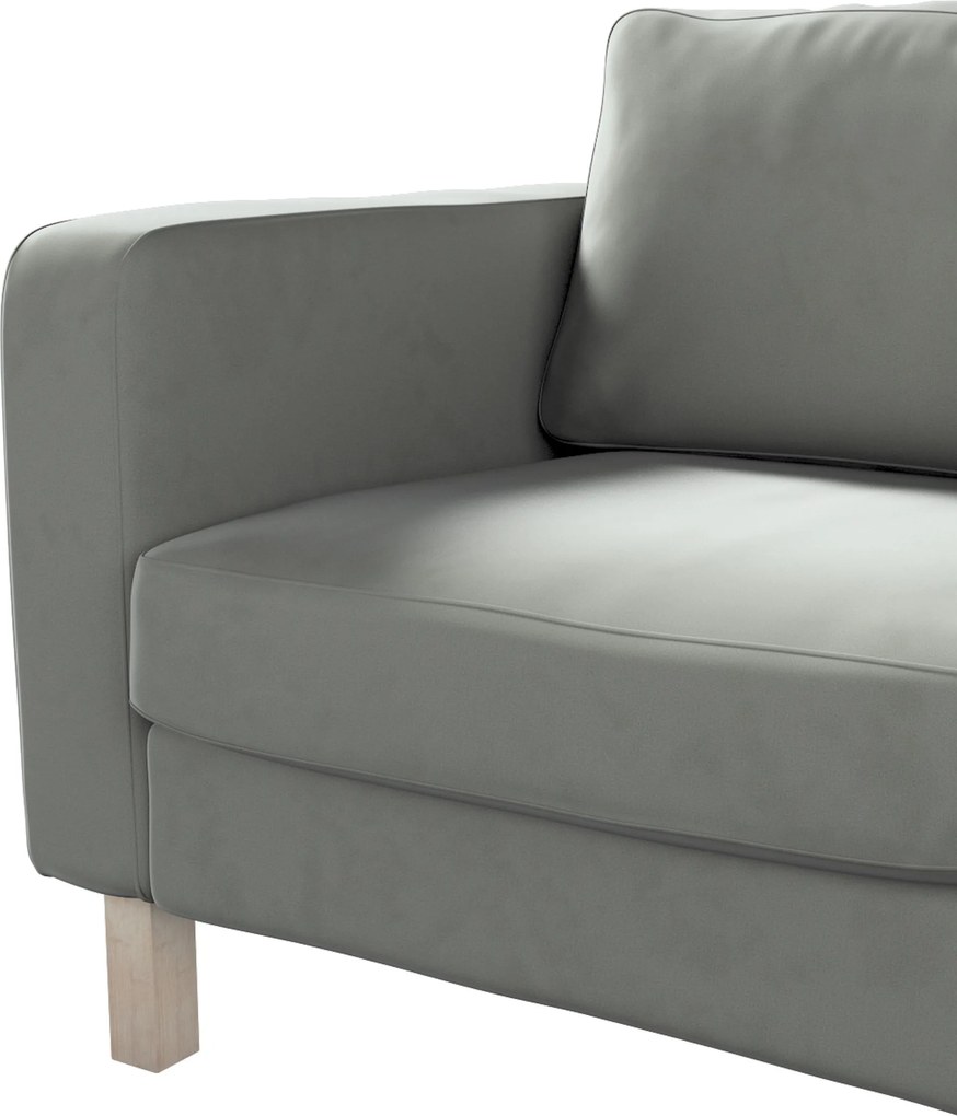 Potah na křeslo IKEA Karlstad, krátký barva šedá látka lesklé, sametová