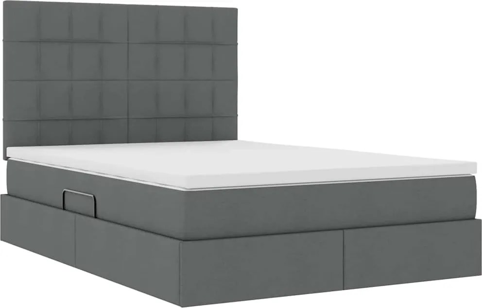 Postel s úložným prostorem a matrací Tmavě šedá 140 x 190 cm 3371779