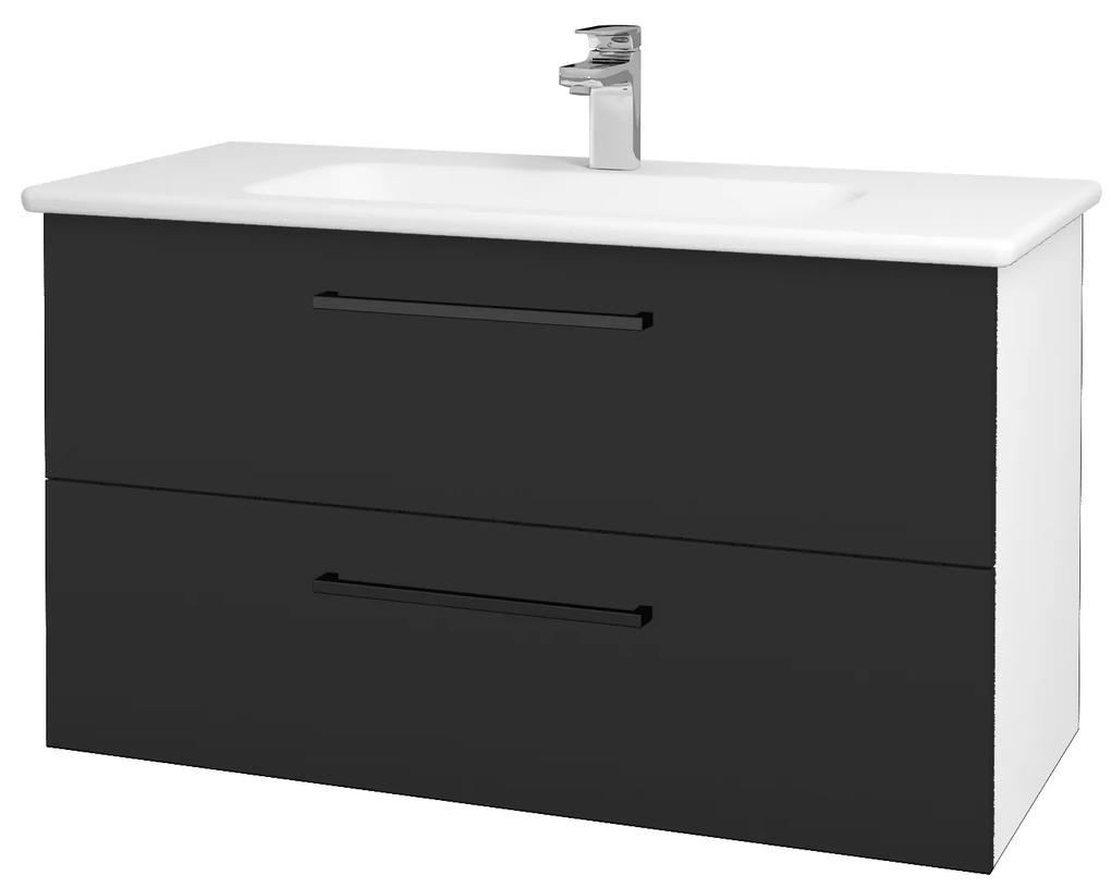 Dřevojas Koupelnová skříň GIO SZZ2 100 Varianta: N01 Bílá lesk / Úchytka T04 / D01 Beton