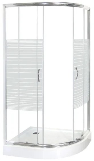 Novoterm Asymetrický sprchový kout NV-Madera 100x80 LEVÝ chrom/potisk + vanička