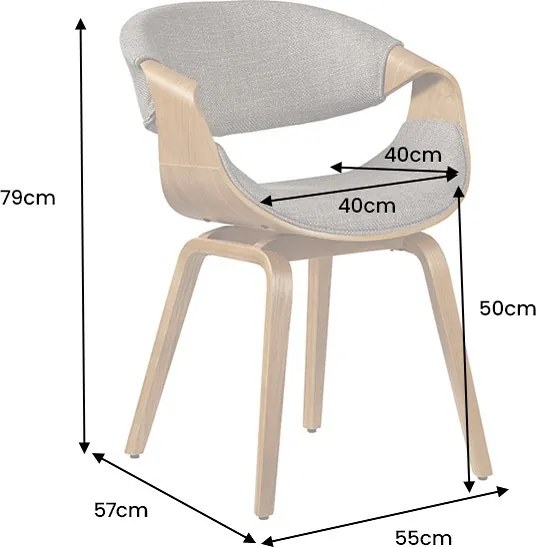 Designová jídelní židle Taariq šedá