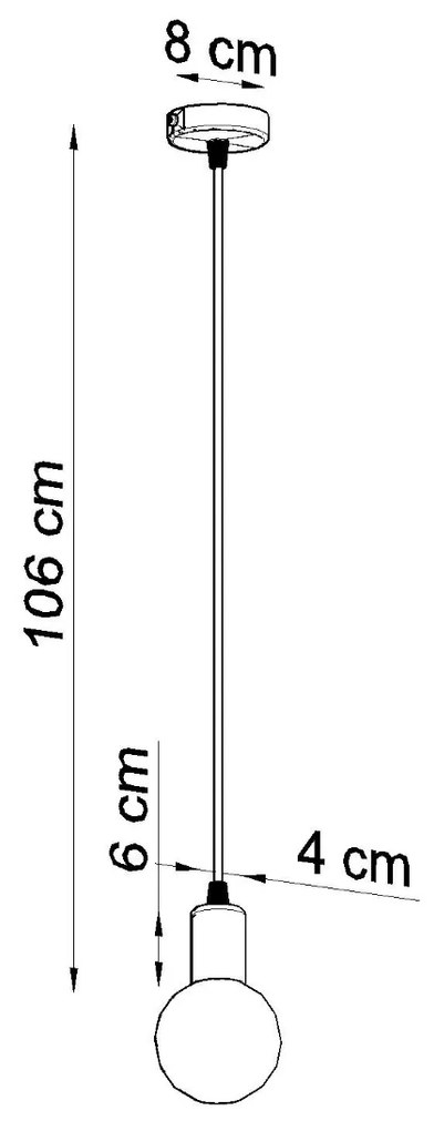 Závěsné svítidlo Edison, černé tělo svítidla, výběr z 10 barev kabelu