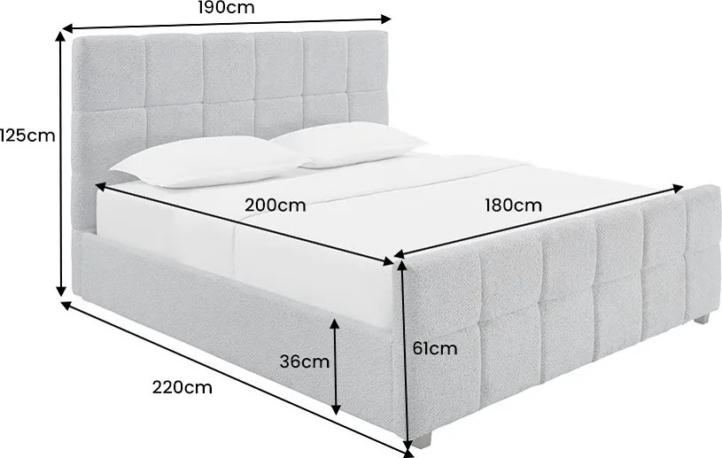 Designová postel Viola 180 x 200 cm šedá