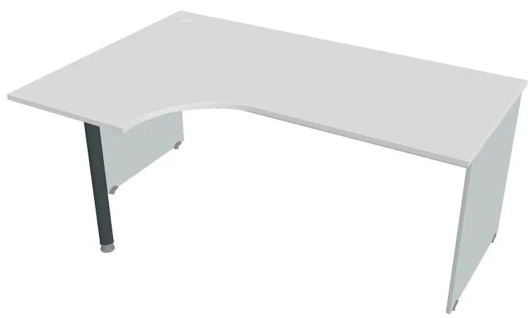 Stůl ergo 180 x 120 cm, pravý Hobis Gate GE 1800 60 P Dekor lamino podnože: bílá, Dekor korpusu: šedá, Barva nohy: černá