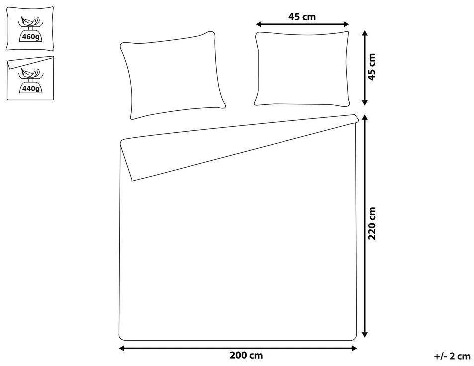 Sada embosovaného přehozu na postel s polštáři 200 x 220 cm hnědá RAYEN Beliani