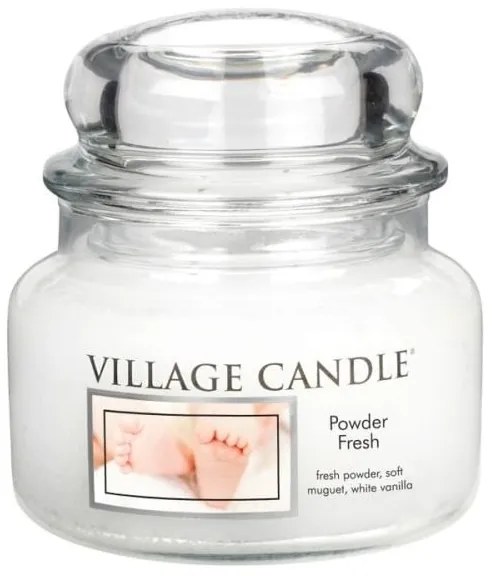 VILLAGE CANDLE Svíčka Village Candle - Powder Fresh 262 g, bílá barva, sklo, vosk