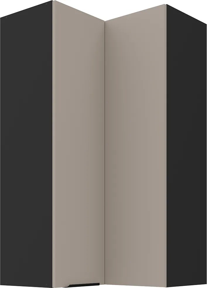 ARIA cb | horní kuchyňská skříňka 60x60 GN-108 2F (90°) rohová s policemi | EXTRA VYSOKÁ | 60x60 cm | černá/béžová