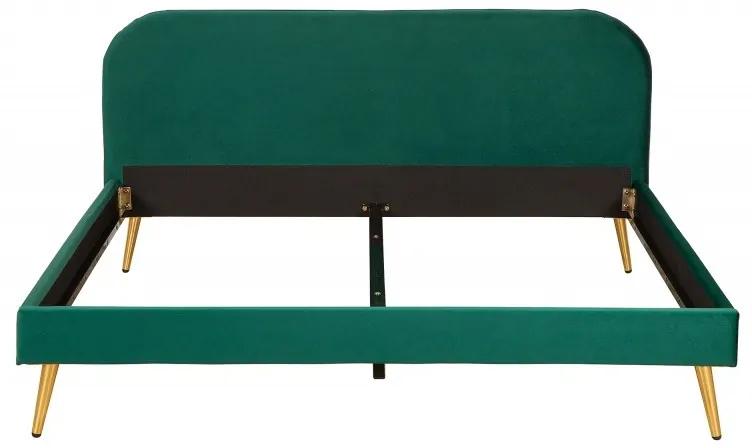 Hector Čalouněná postel Rubic 160x200 dvoulůžko - tmavě zelené