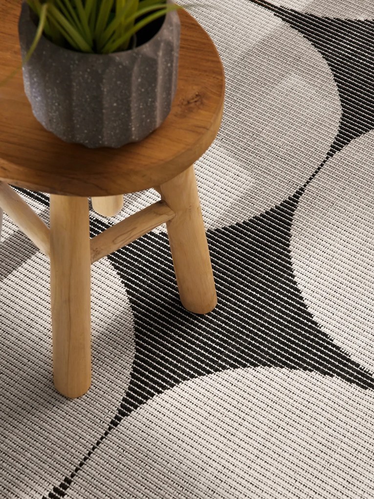NORTHRUGS, Kusový koberec Duet Bowen 106244 Black/White - na ven i na doma, 120x170, černobílá, chodba / předsíň