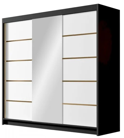Šatní skříň se zrcadlem Fezzart VI 200, Barva: bílá
