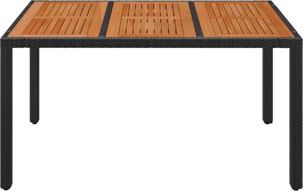 vidaXL Zahradní stůl s dřevěnou deskou 150 x 90 x 75 cm polyratan [319901] Barva: Šedá