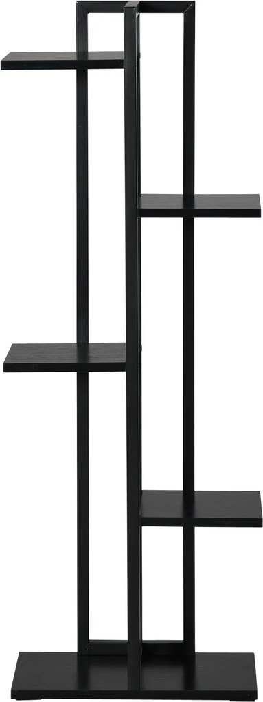 Outsunny 5-patrový stojan na květiny do interiéru a exteriéru z MDF a oceli, 40x22x113 cm, černý