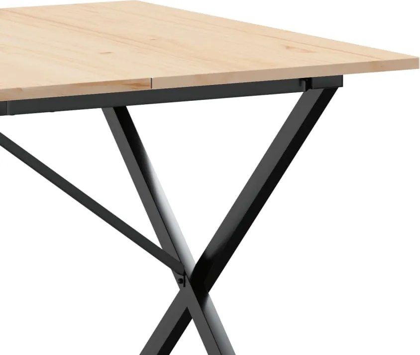 Jídelní stůl s X rámem 180 x 90 x 75 cm borové dřevo a ocel 3282700
