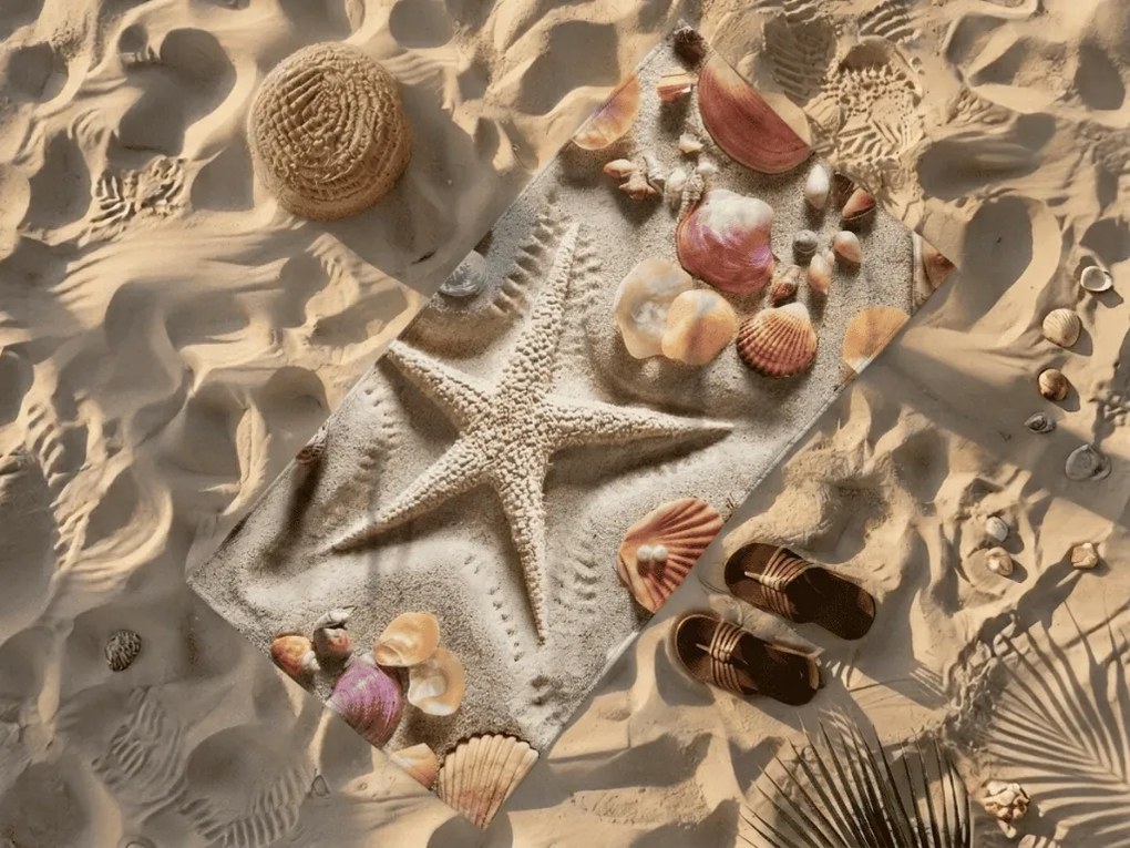 Rychleschnoucí plážová osuška OCEAN SAND barevná 70 x 140 cm, 100% mikrovlákno