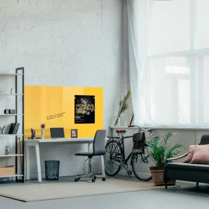 Žlutá exotická skleněná pracovní a kancelářská tabule Smatab® - 48 × 48 cm