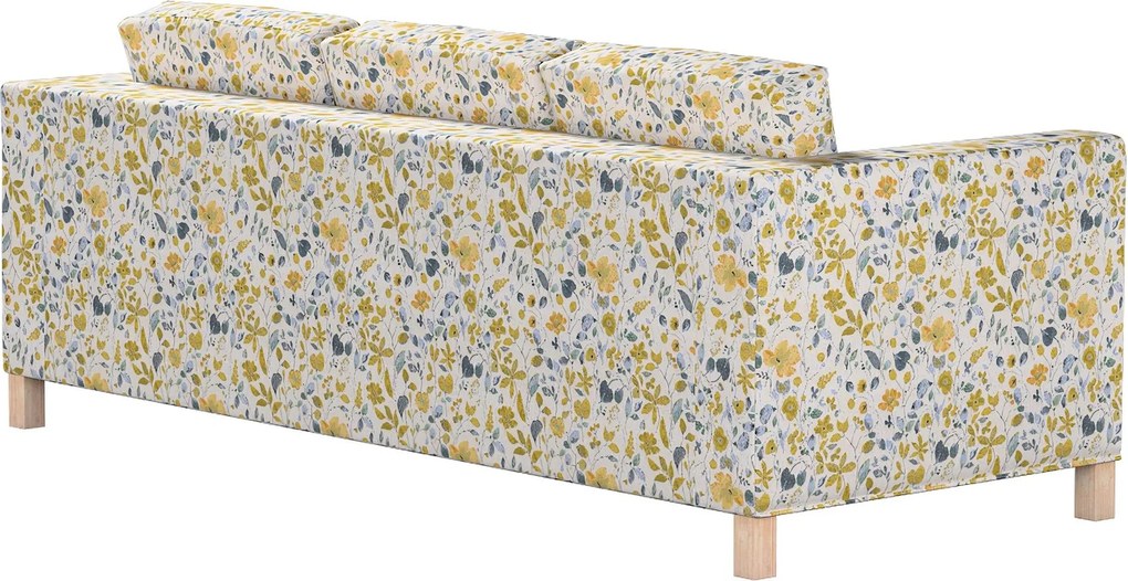Potah na pohovku IKEA  Karlanda 3-místná nerozkládací, krátký barva žlutá látka pletený vzor, vzorované