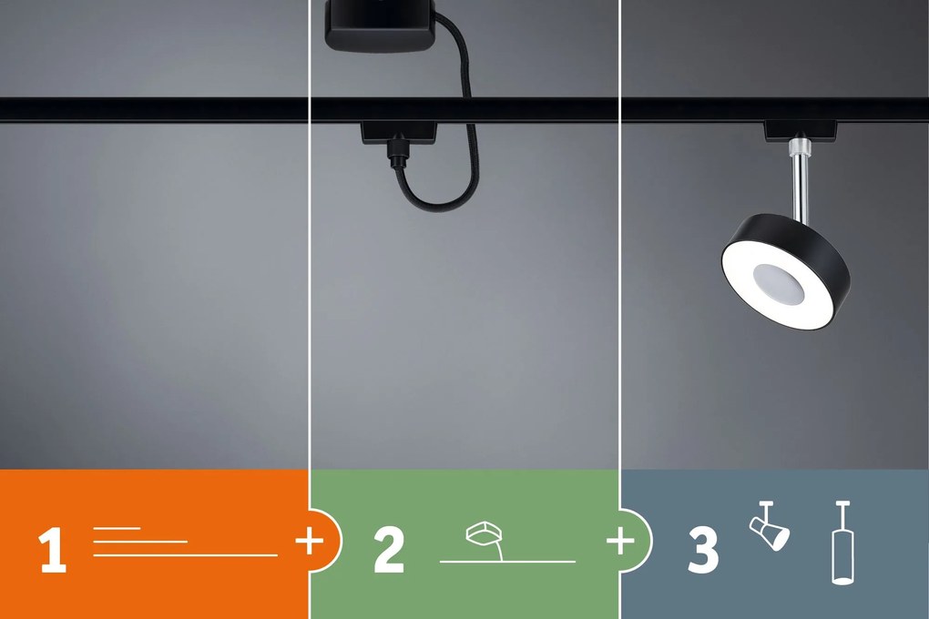 Paulmann 96939 Circle, spot pro Urail system, 1x5W LED 4000K stmívatelné, matná černá