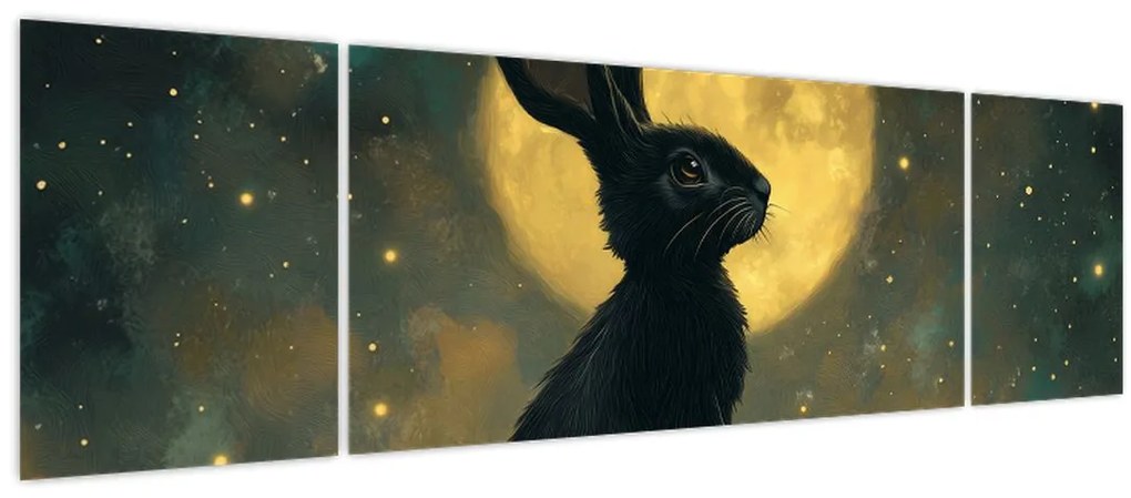 Obraz - Zajíc s měsícem (170x50 cm)