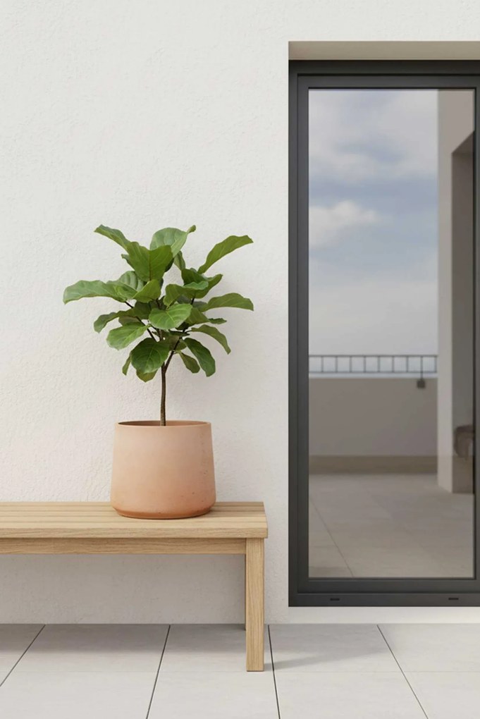 Květináč TROPICO, sklolaminát, výška 29 cm, oranžová