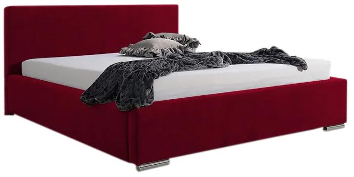 Eka Čalouněná postel Shadow - Kronos 120x200 cm Barva látky: Červená (02), Úložný prostor: S dřevěným rámem úložného prostoru